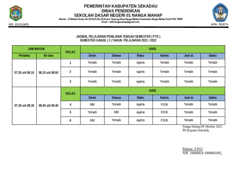 Jadwal Uts 21 | PDF
