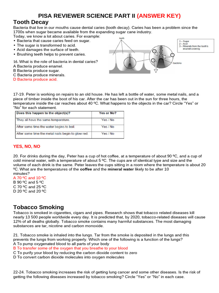 Pisa Reviewer Science Part Ii | PDF | Smoking | Smoking Cessation