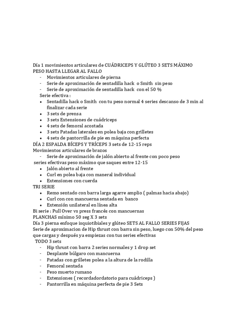 Rutina de Entrenamiento | PDF | Bienestar