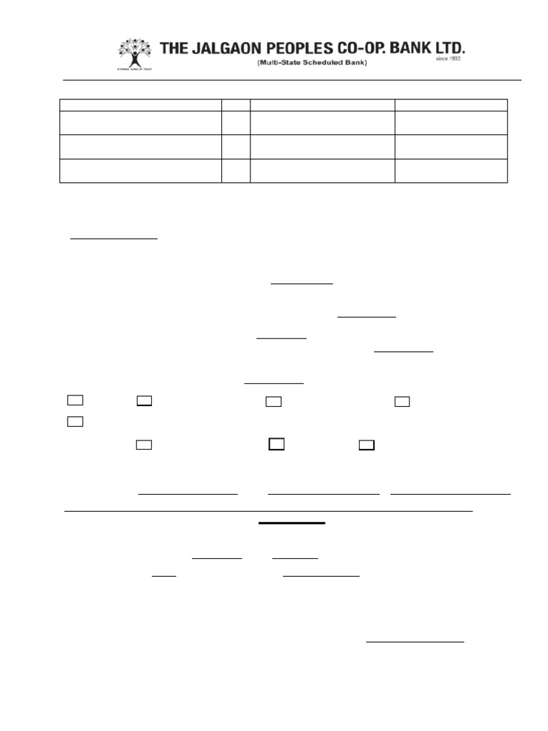 Safe Deposit Locker Application Form | PDF