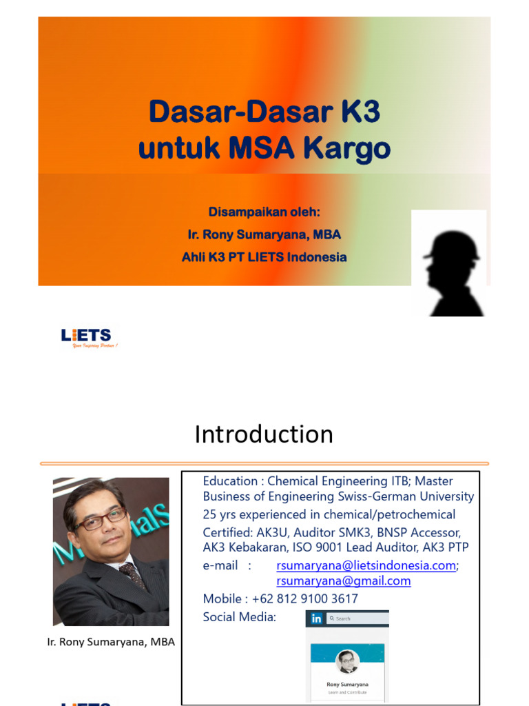 K3 untuk MSA Kargo | PDF | Teknologi & Rekayasa