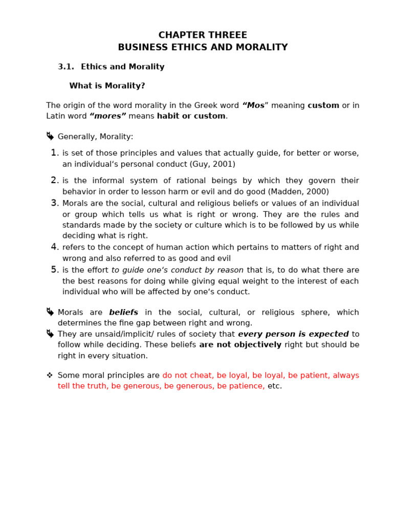 Business Ethics Chapter 3,4 and 5 (3) (3) - 125142 | PDF | Utilitarianism | Morality