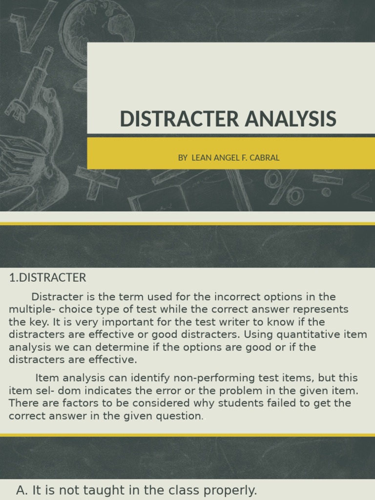 DISTRACTER ANALYSIS (Autosaved) | PDF