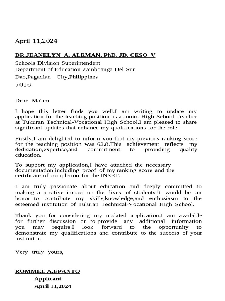 update letter 2.0 | PDF | Titles