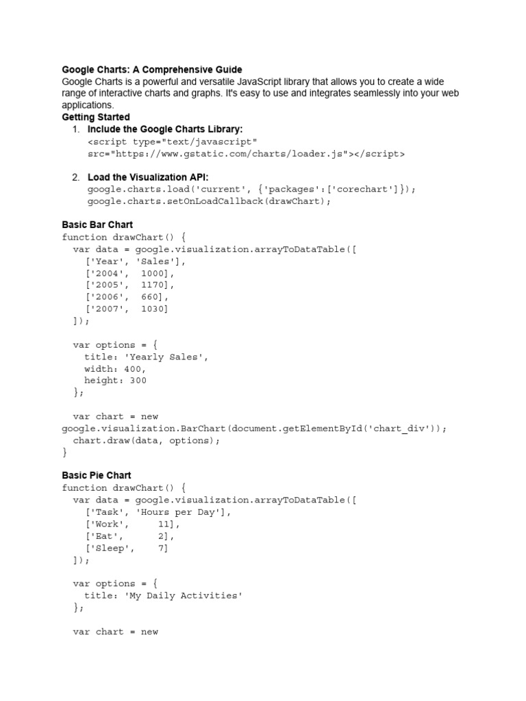 Google Charts: Interactive Guide | PDF | Chart | Information Technology
