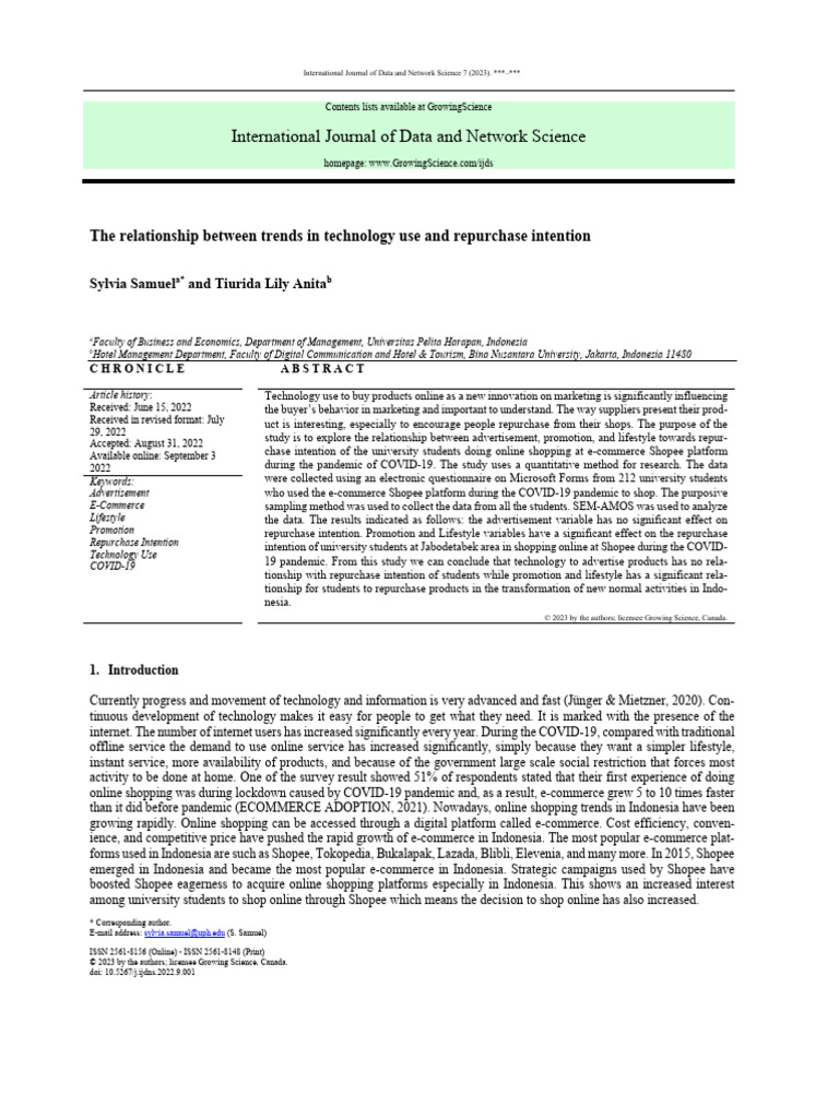 Jurnal-The Relationship Between Trends in Tec | PDF | E Commerce ...