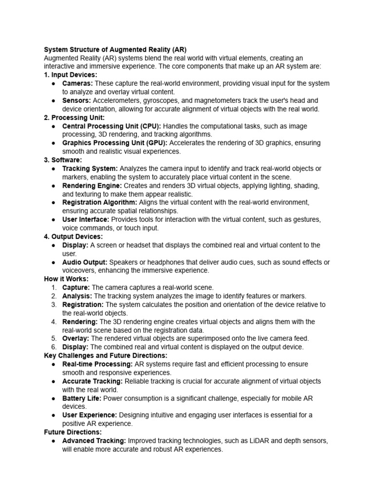 Structure of Augmented Reality Systems | PDF | Augmented Reality | Design
