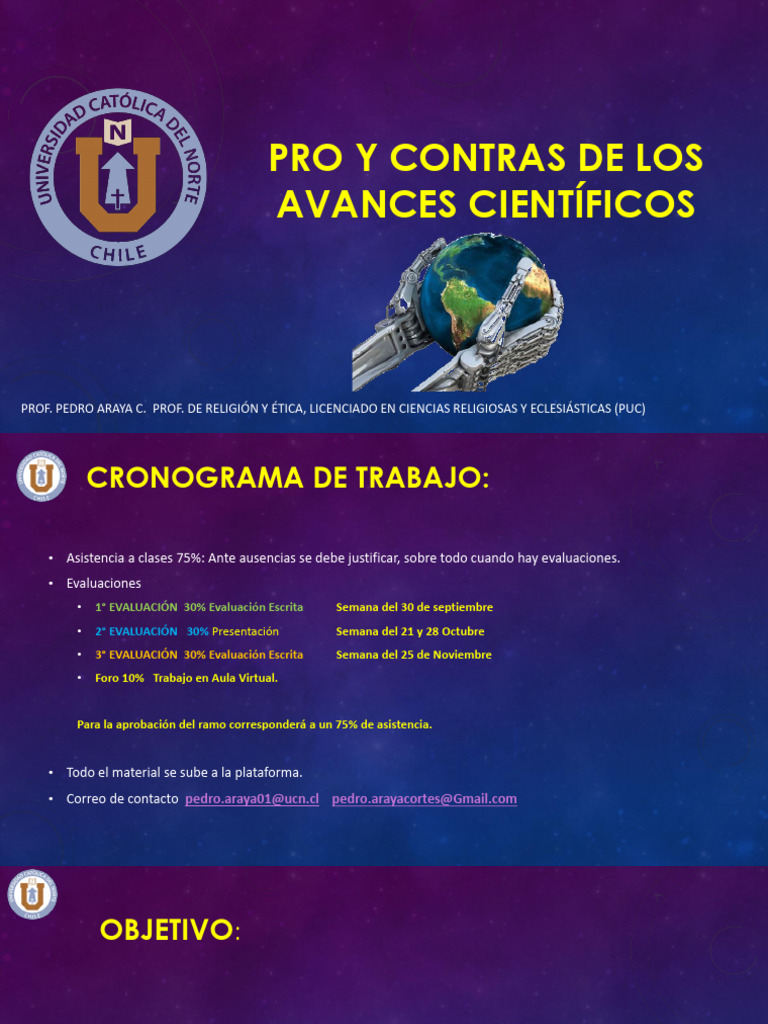 1.-PPT Pro y Contras de Los Avances Científicos Clase A Clase | PDF ...