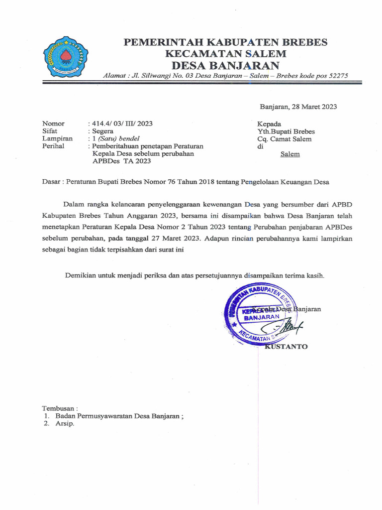 Perkades No 2 Tahun 2023 | PDF