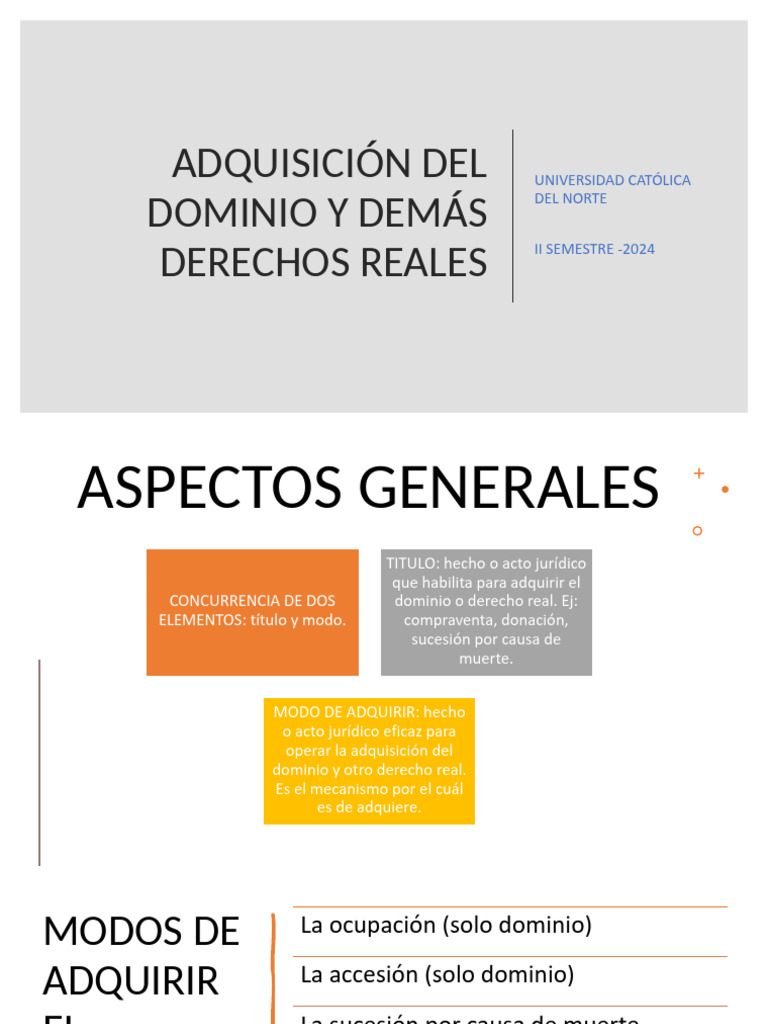 Unidad Ii - Adquisición Del Dominio y Demás Derechos Reales | PDF ...