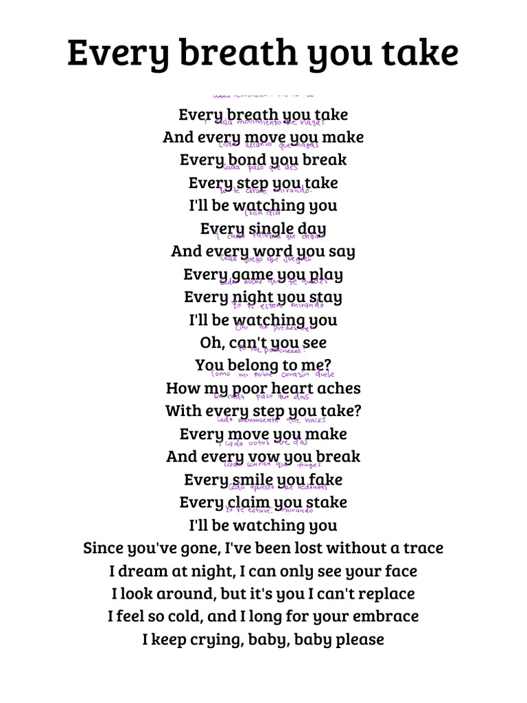 Every Breath You Take | PDF | Language Arts & Discipline | Art