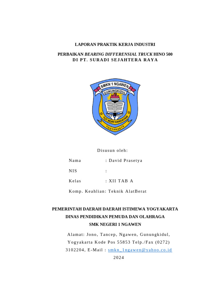 Perbaikan Bearing Hino 500 di Suradi | PDF