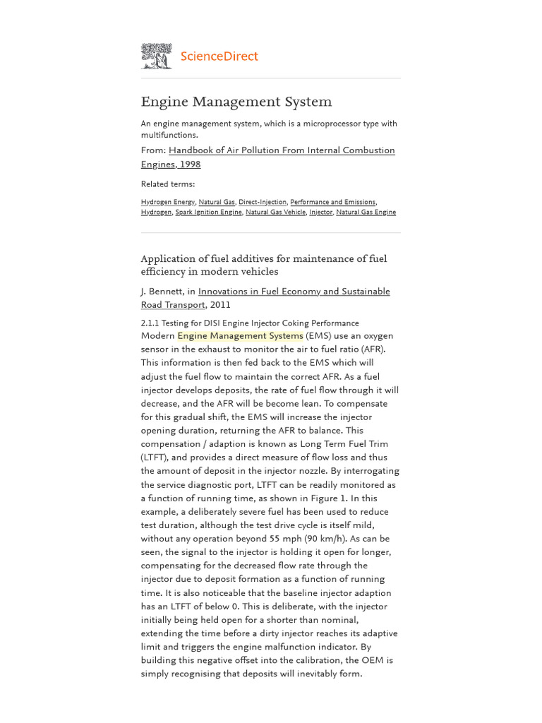 Engine Management System - An Overview - ScienceD | PDF | Flow ...
