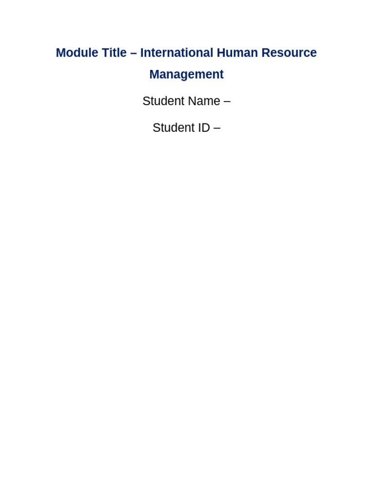 International Human Resource Management | PDF | Cost Of Living | Employment