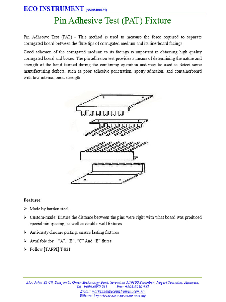 Pin Adhesion Test for Corrugated Board | PDF | Materials