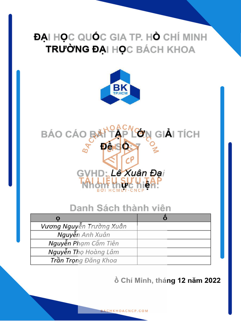 Báo cáo btl giải tích | PDF