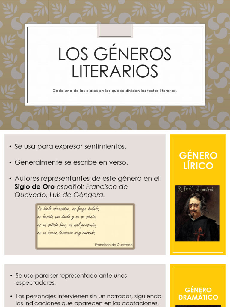 Los Géneros Literarios | PDF | Narración | Miguel De Cervantes