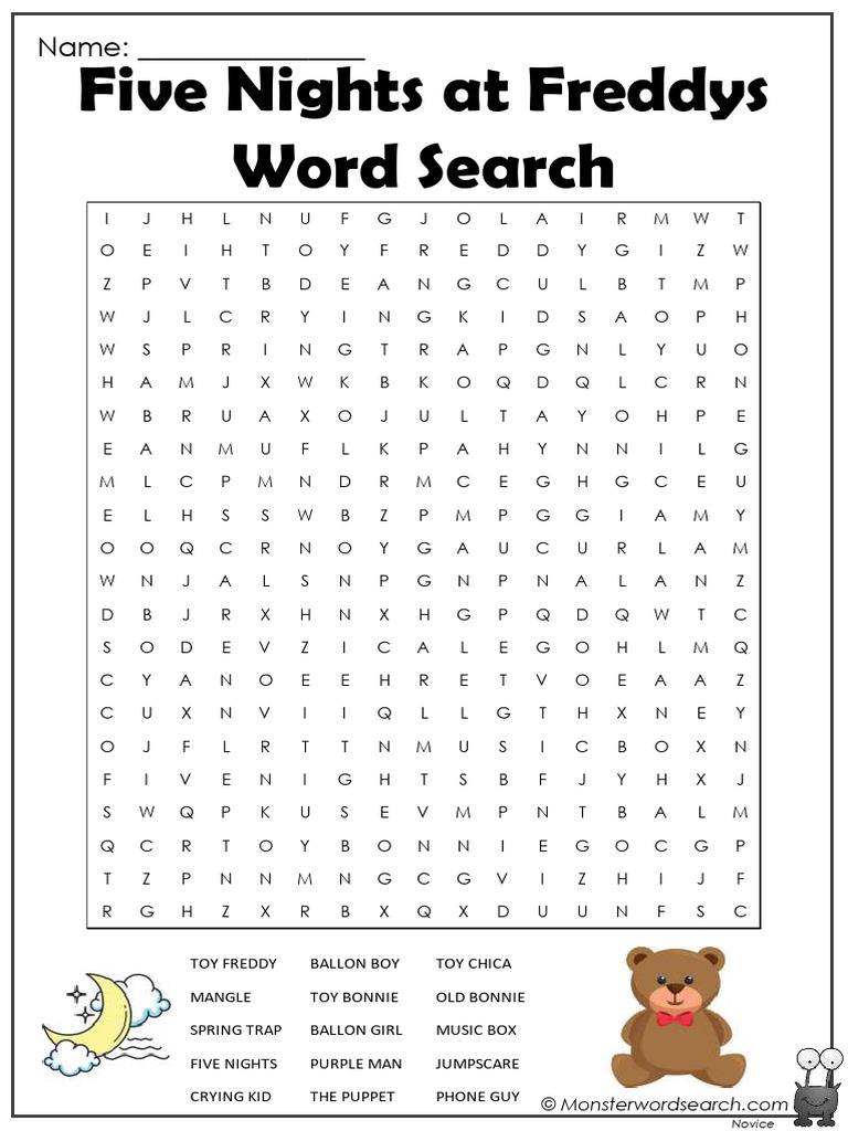 Five Nights at Freddys Word Search | PDF