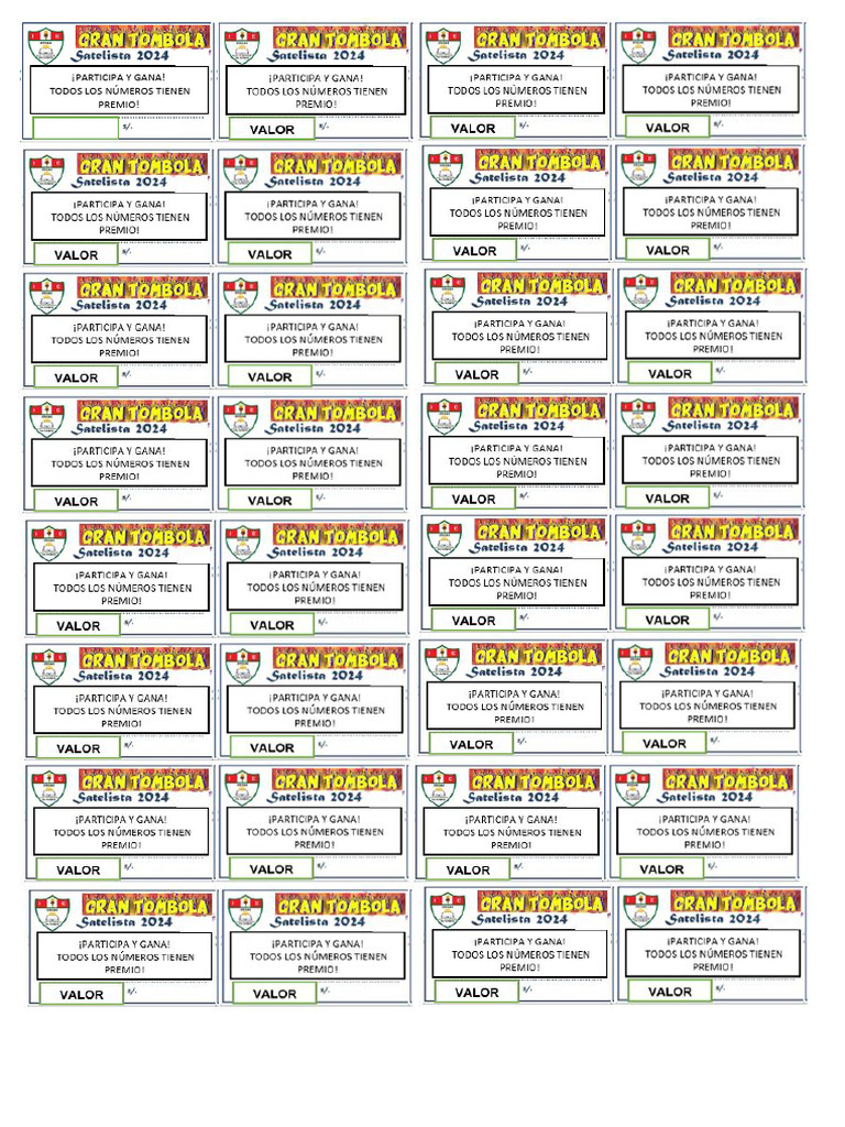 Tickets Tombola | PDF