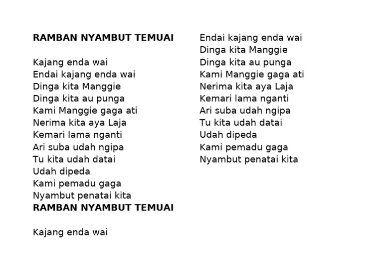 Ramban Nyambut Temuai | PDF