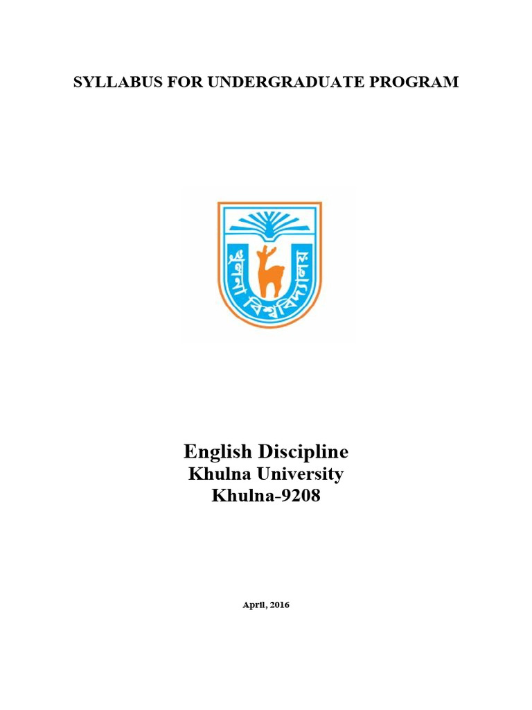 Syllabus For Undergraduate First Year First Term | PDF | Speech | Poetry