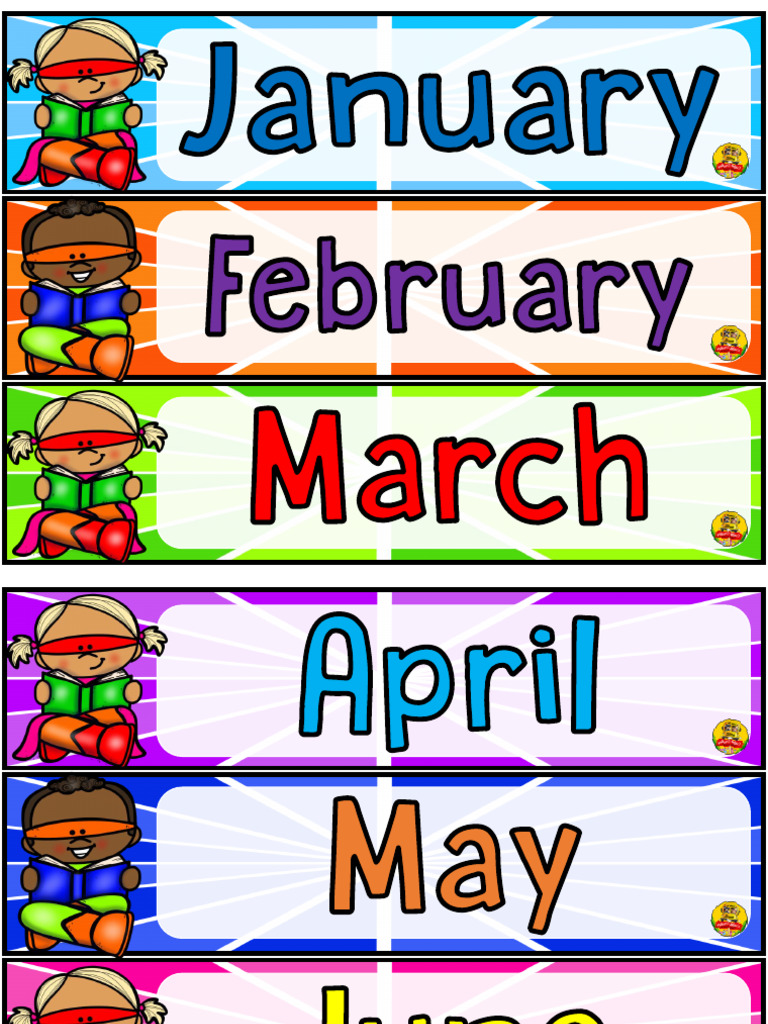 Superhero. Months of The Year | PDF