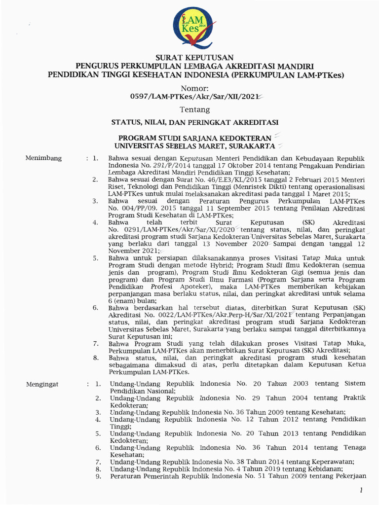 SK Akred Prodi PD Dan PSPD No 0597 0598 S.D Nov 2025 | PDF