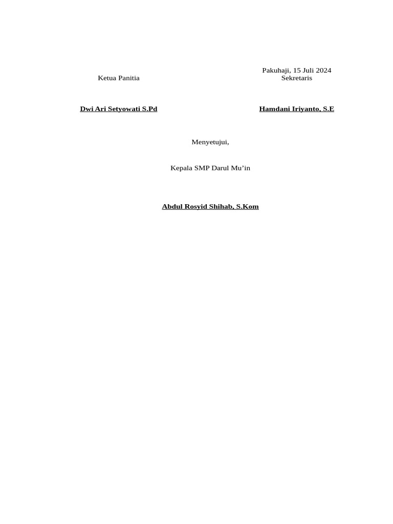 Lembar TTD Penutup Rks Literasi | PDF