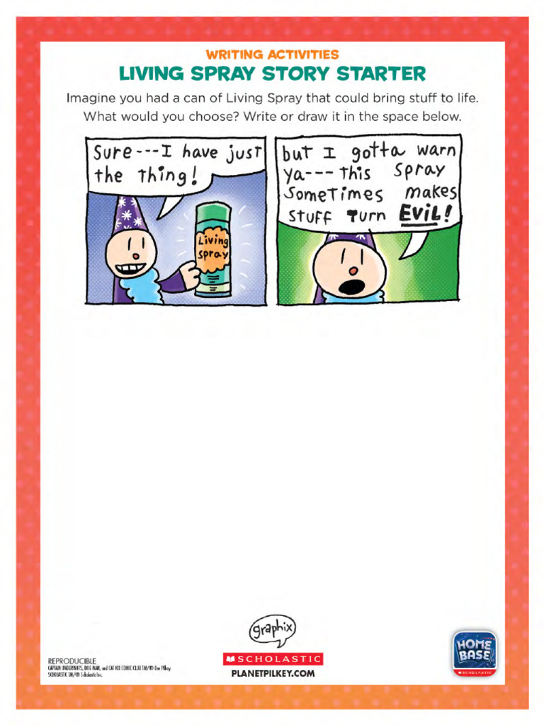 Dav Pilkey Print Living Spray Story Starter | PDF