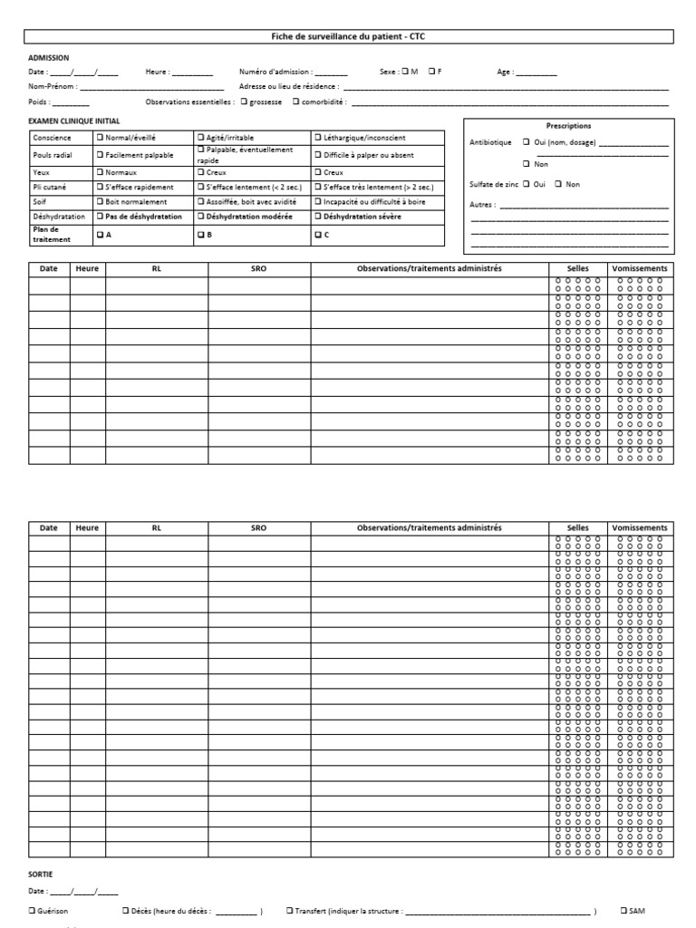Fiche Surveillance Patient - 0 | PDF