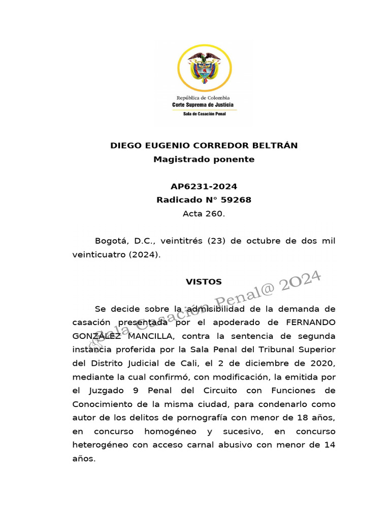 Ap6231 2024 (59268) | PDF | Sentencia (ley) | Precedente