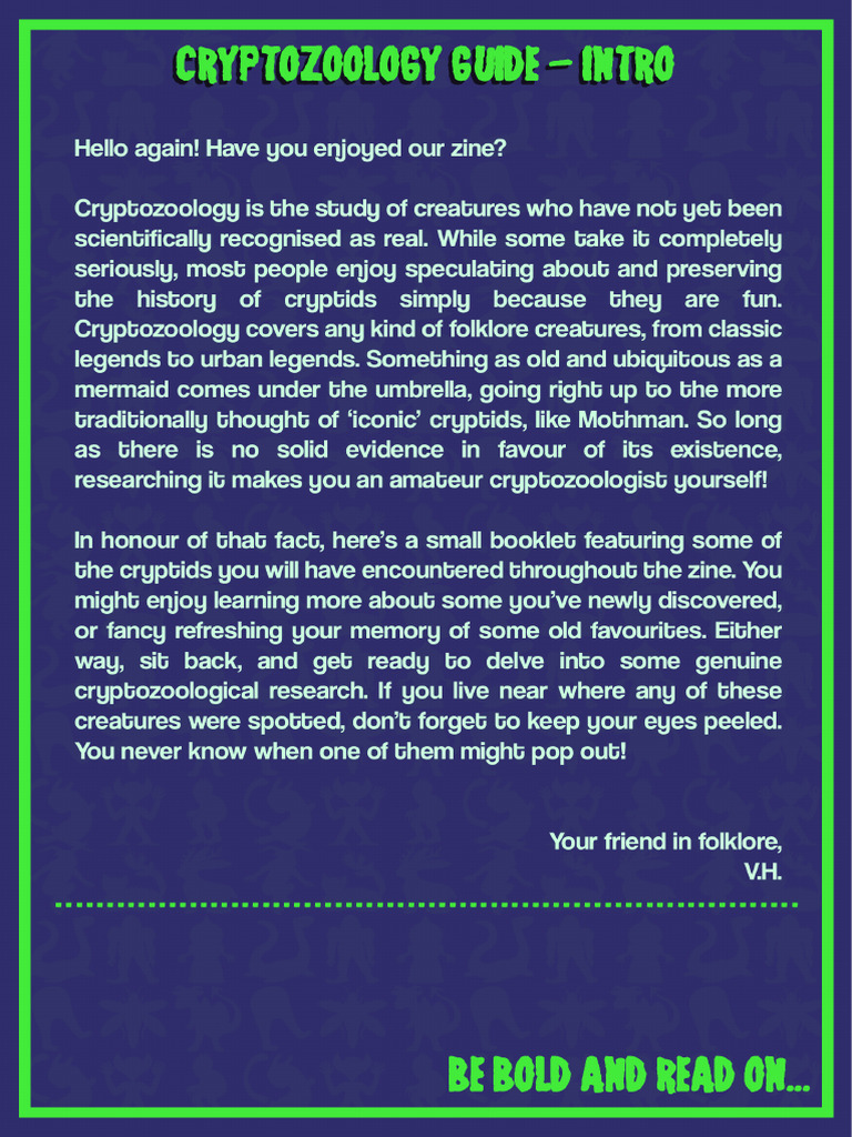 Cryptid Booklet | PDF