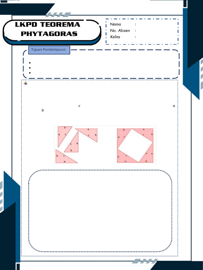 MTK - LKPD TEOREMA PYTHAGORAS Kelas 8 | PDF | Metode & Bahan Ajar