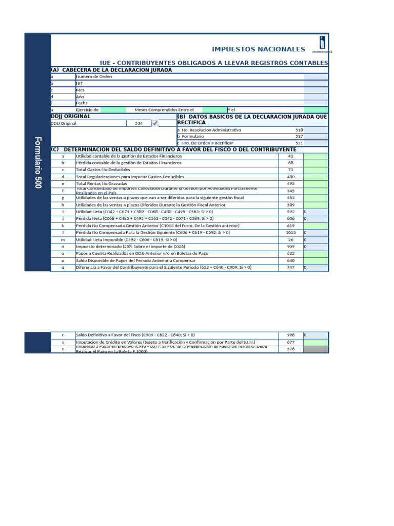 Form 500 Iue Formato | PDF | Contabilidad | Impuestos