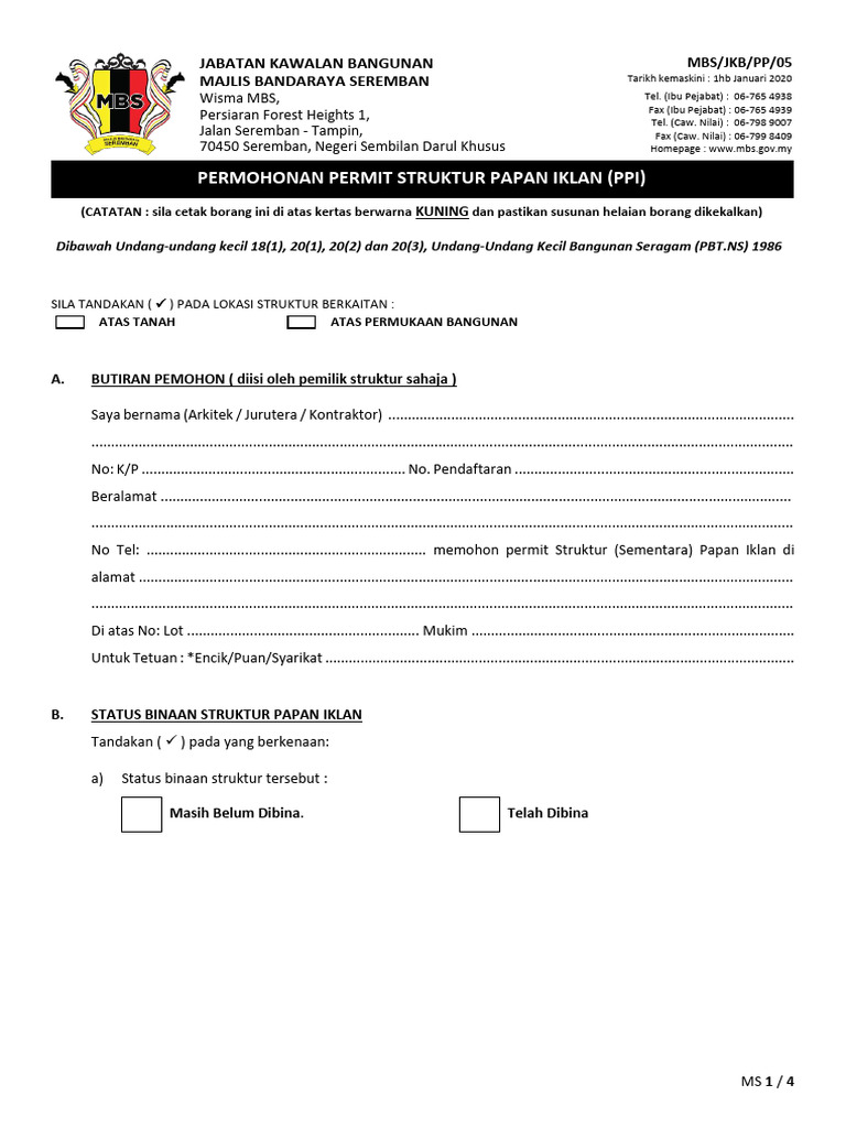 Permohonan Permit Struktur Papan Iklan | PDF