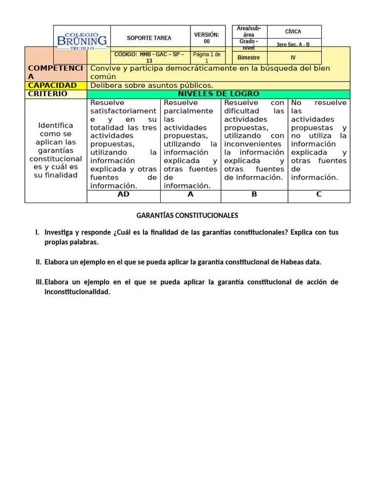 ST - Ct4 IV - Civica - 3º Sec | PDF