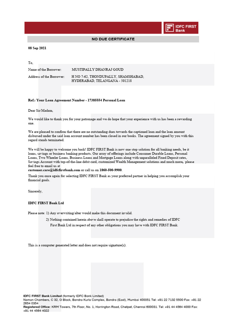 Idfc First Bank | PDF