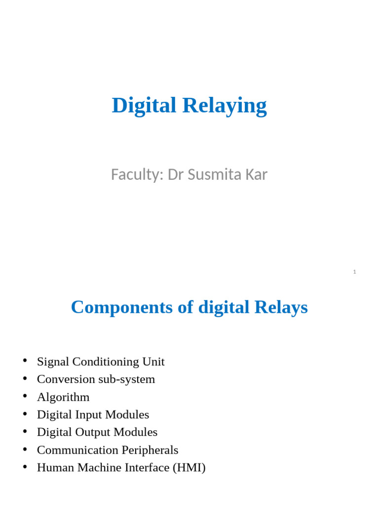 Components of Digital Relay | PDF | Discrete Fourier Transform ...