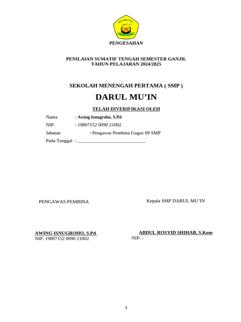 Lembar Pengesahan Proker | PDF | Karier & Perkembangan