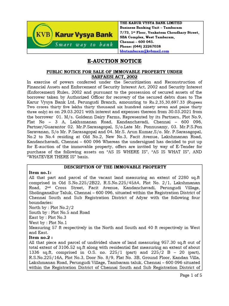 Auction Notice 1617111862 | PDF | Auction | Banks