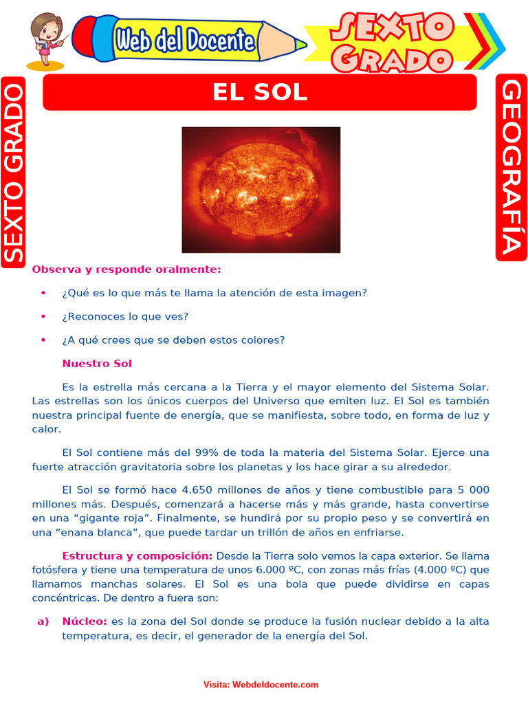 Estructura y función del Sol | PDF | Dom | Estrellas