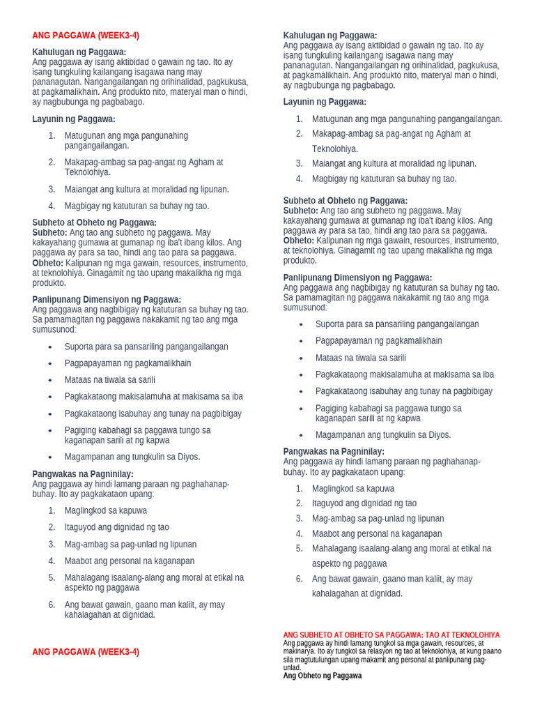 Week 3-4-Paggawa-SubhetoObheto | PDF