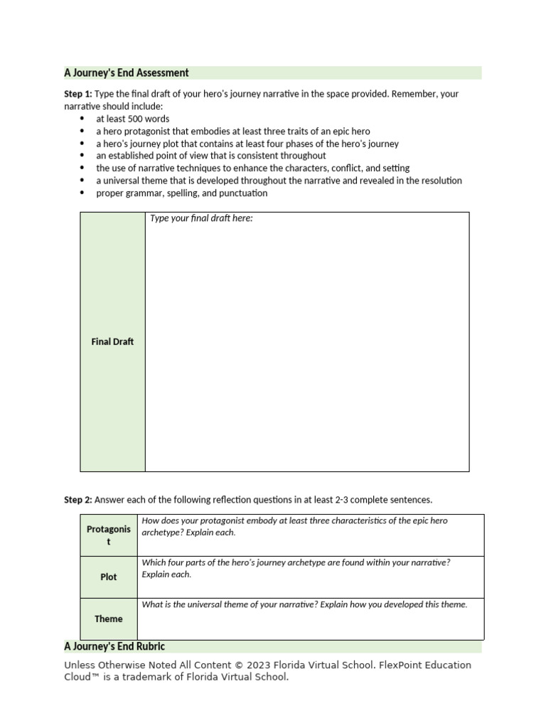 A Journeys End Assessment | PDF | Hero | Narrative