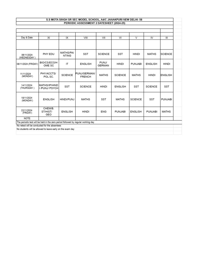 Periodic Assessment - 2 (2024-25) | PDF