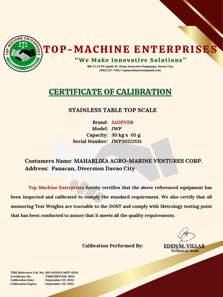 Calibration Certificate | PDF | Calibration | Metrology