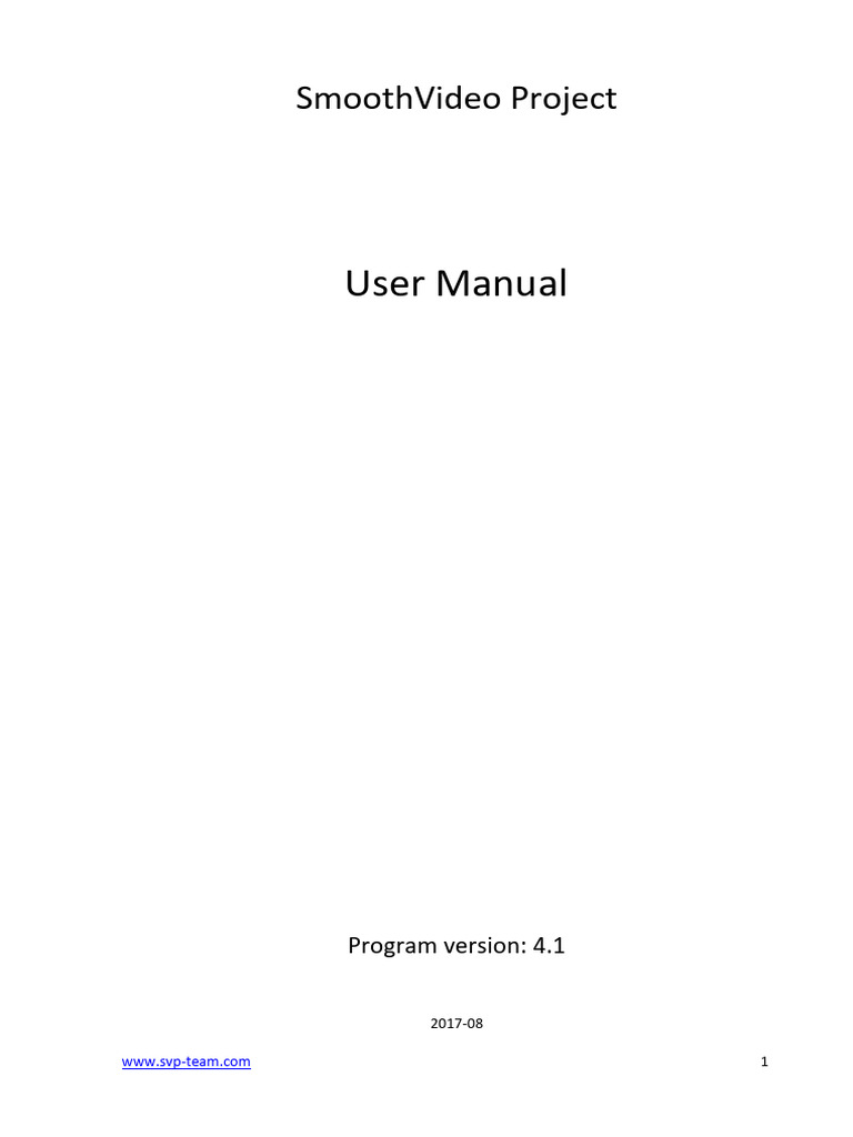 SVP Manual | PDF | Video | Graphics Processing Unit