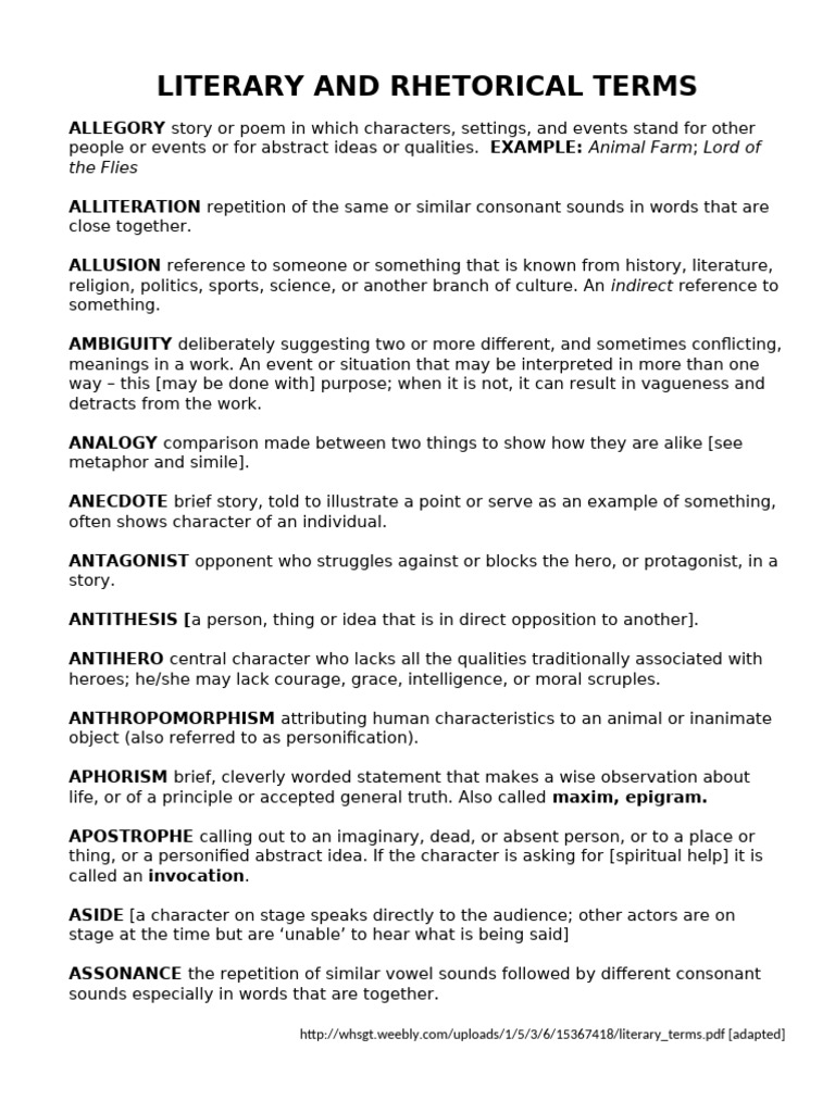 Literary and Rhetorical Terms: Animal Farm Lord of The Flies | PDF ...