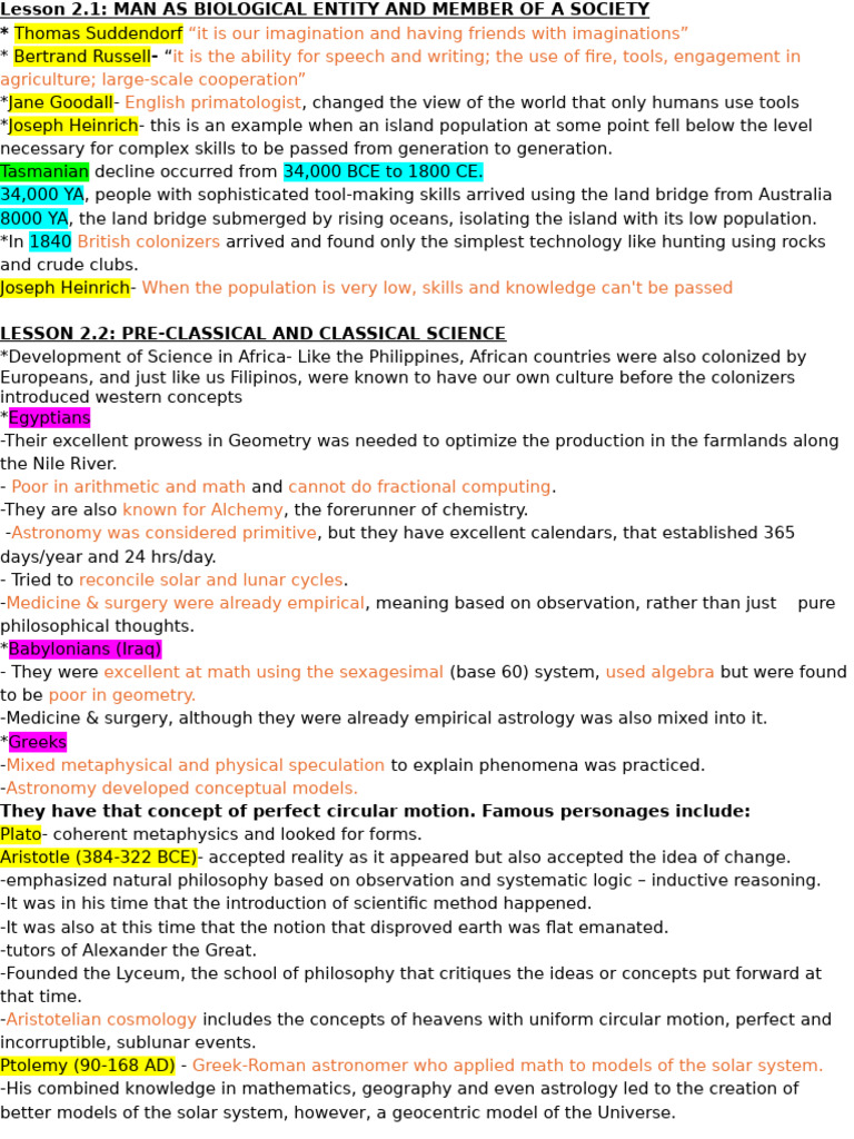 STS STUDY TAKEAWAYS | PDF | Heliocentrism | Science