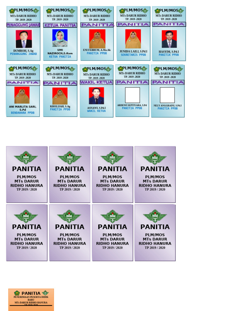 Mts Id Card Panitia PLM 2019 Mts | PDF