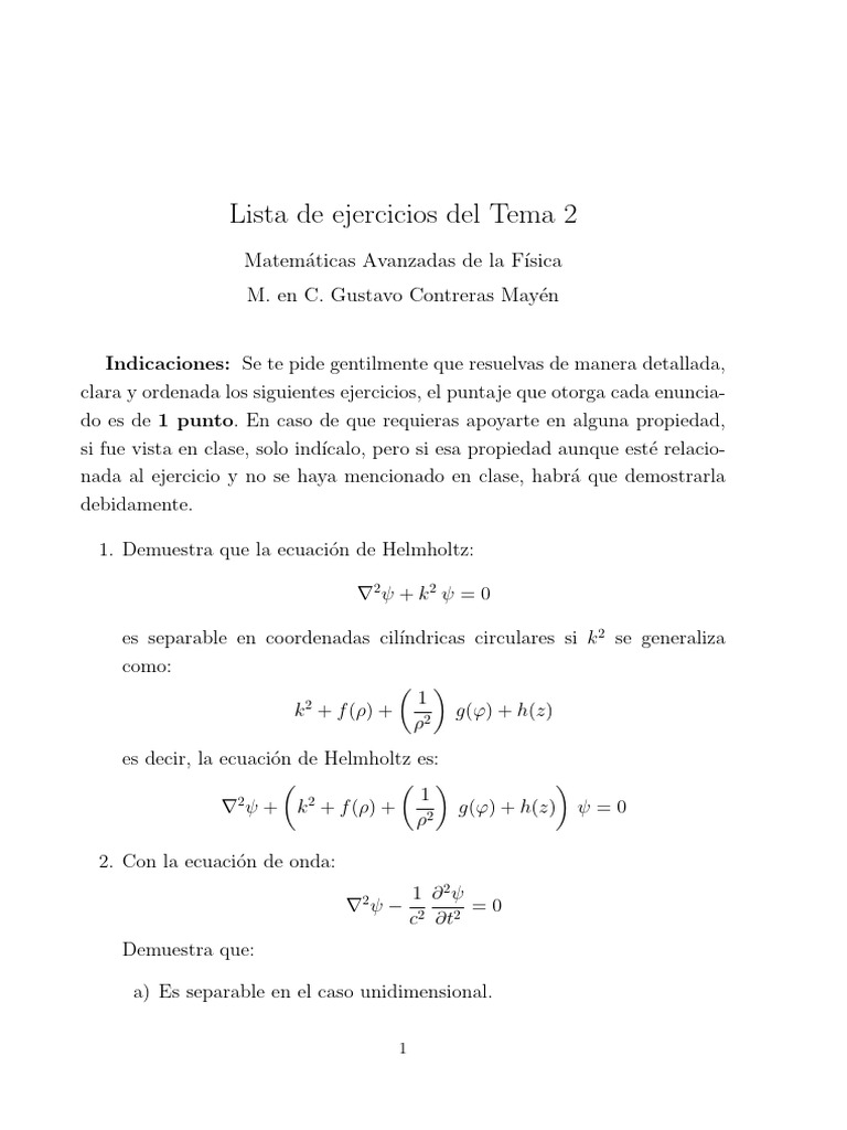 Lista Ejercicios 2025 1 | PDF | Ecuaciones | Álgebra